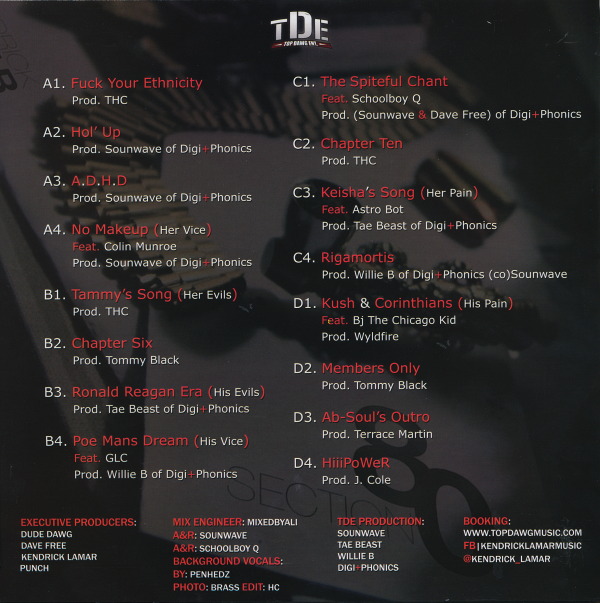 Kendrick Lamar Section 80 kendricklp002 vinyl record