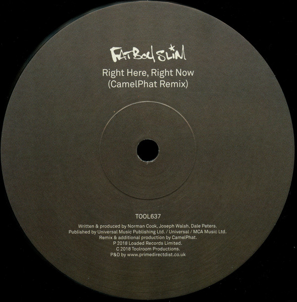 Fatboy Slim Right Here, Right Now (CamelPhat Remix) Toolroom vinyl record